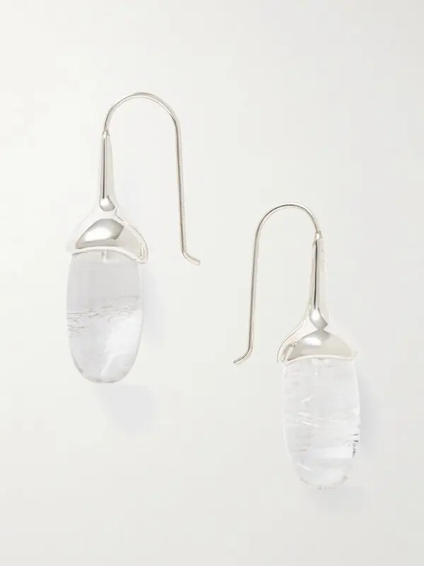 SOPHIE BUHAI Dripping Stone Quartz Dangle Earrings - Silver