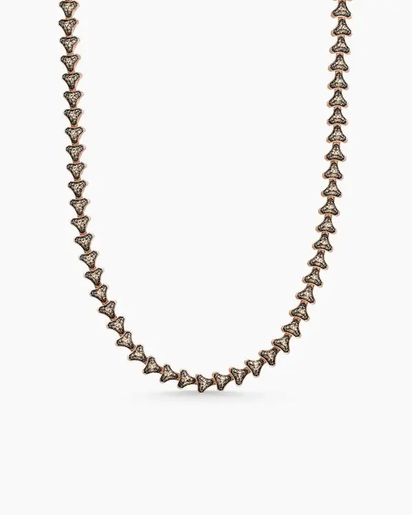 David Yurman Armory® 18k Rose Gold Necklace With Diamonds - Cognac Diamond