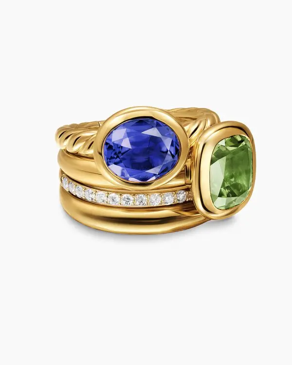 David Yurman Dy Mercer® Cocktail Ring With Tanzanite, Tourmaline And Diamonds - Green Tourmaline