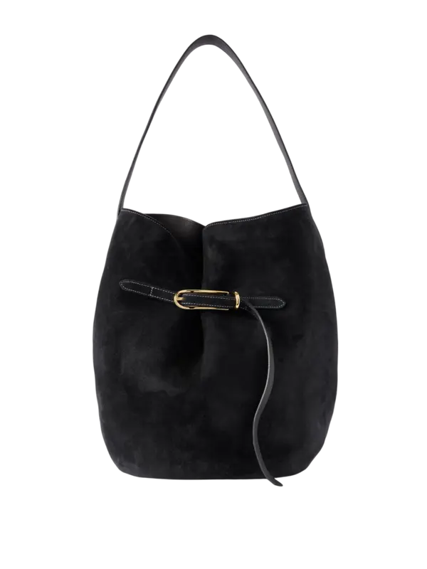 LIFFNER Buckled Suede Bucket Bag