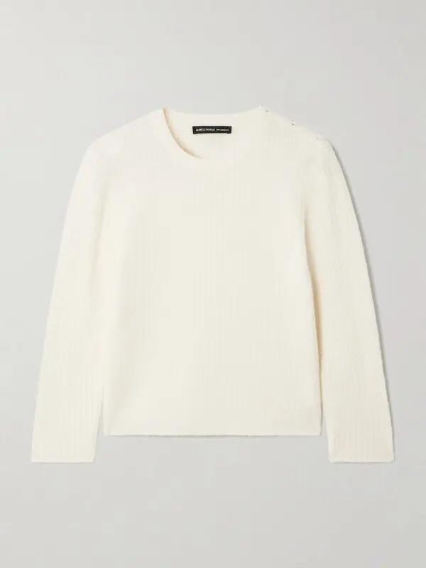JAMES PERSE Cropped Ribbed Wool-blend Sweater