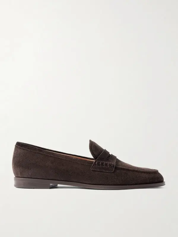 GIANVITO ROSSI Georgie Suede Loafers - Brown