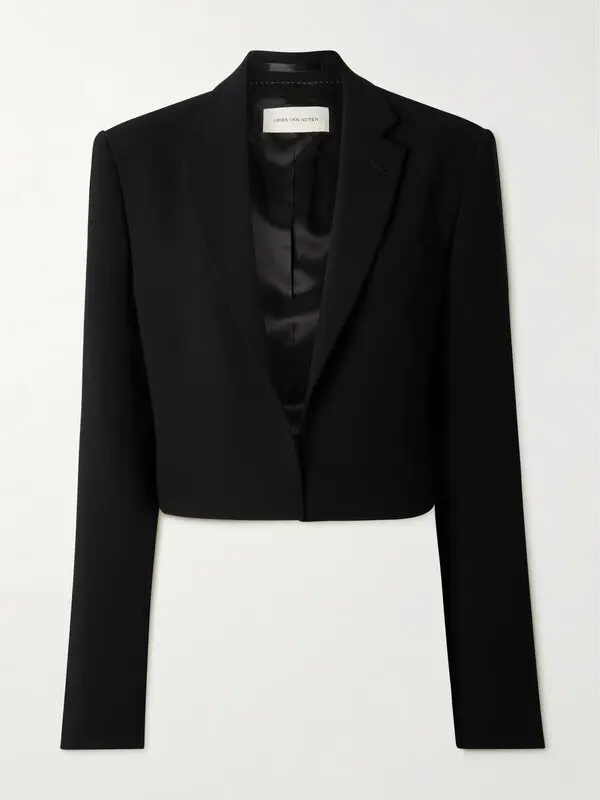 Dries Van Noten Cropped Crepe Blazer