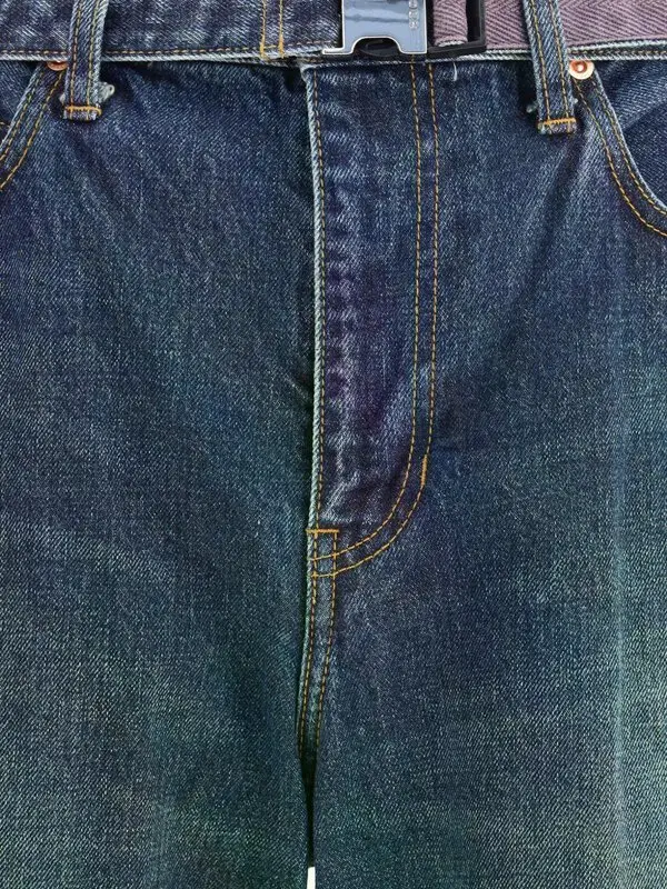 Sacai Belted Zip-pocket Denim Jeans