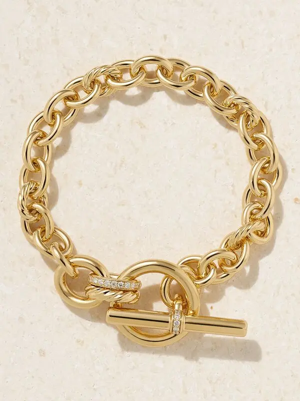 David Yurman Dy Mercer 18-karat And Diamond Bracelet - Gold