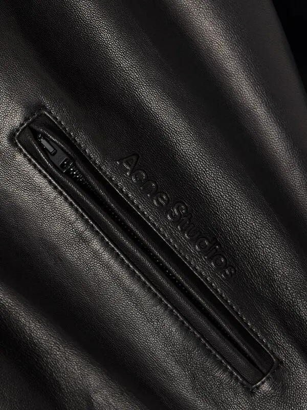Acne Studios Leather Bomber Jacket - Black
