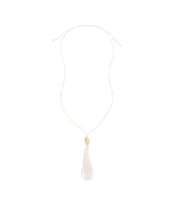 ALIGHIERI Melody Cord And Gold-plated Necklace - Cream