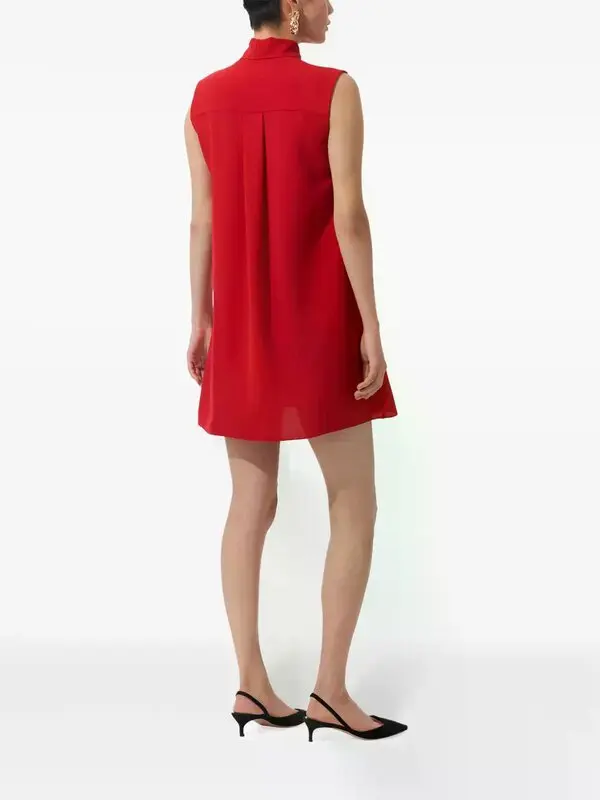 Carolina Herrera Pintuck Tie-neck Mini Dress