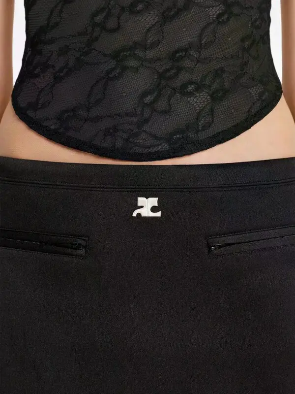 COURREGES Tailored High-waisted Skirt - Black