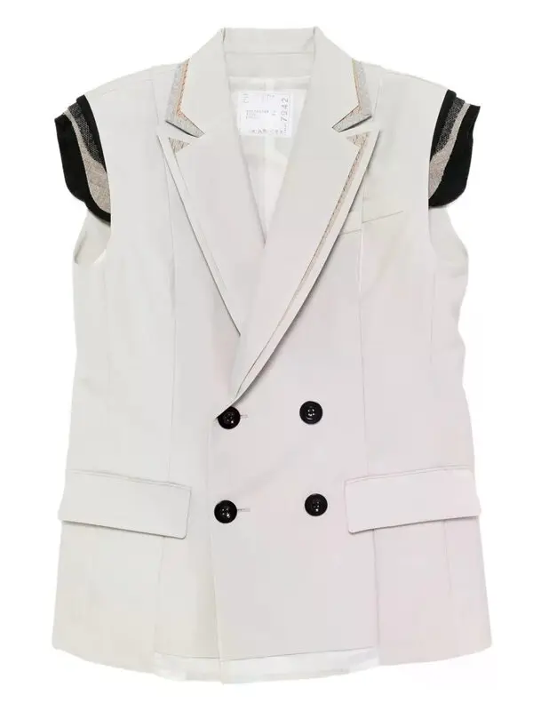 Sacai Double-breasted Waistcoat - Neutrals