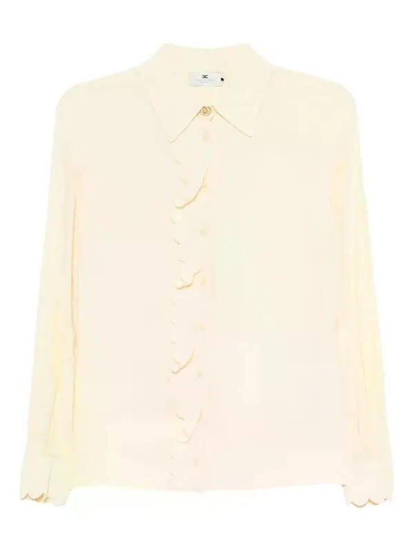 Elisabetta Franchi Scallop-embroidered Shirt - Yellow