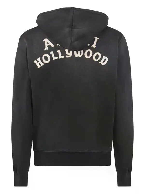 Amiri Embellished Zip-up Hoodie - Black