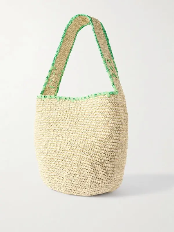 Marni Embroidered Raffia Tote