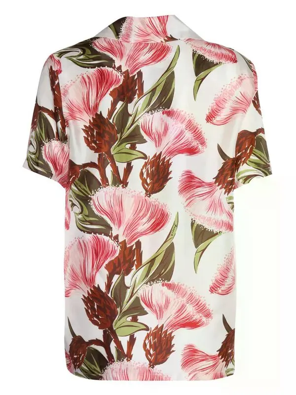 P.a.r.o.s.h Floral-print Silk Shirt - White