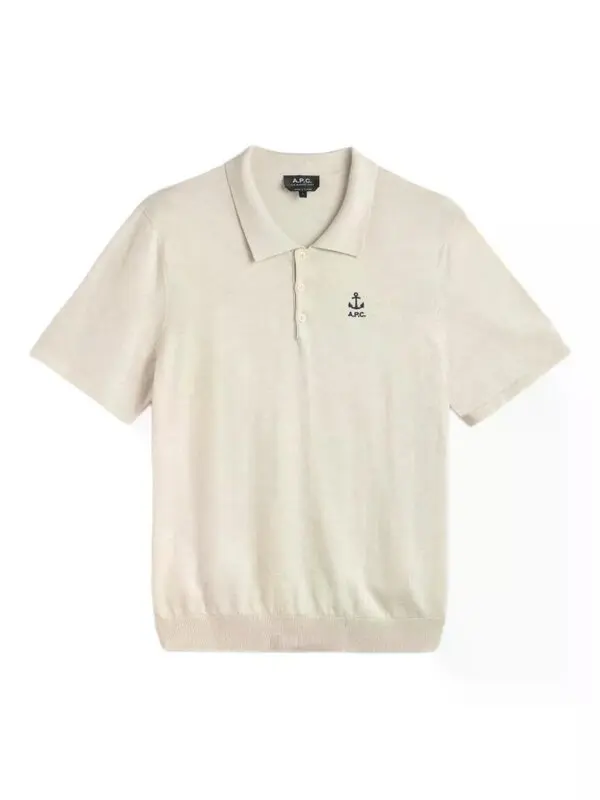 A.p.c. Octave Anchor-embroidered Polo Shirt - Neutrals