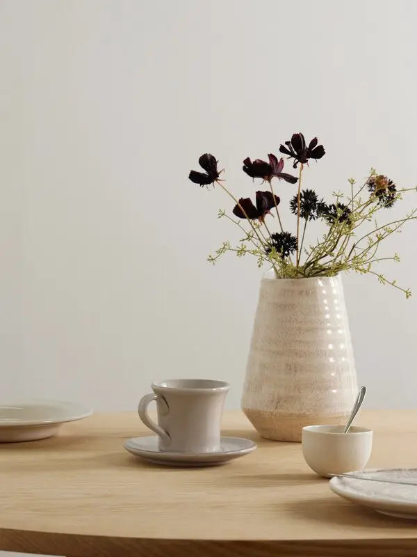 Brunello Cucinelli Set Of Two Ceramic Cups And Saucers - Gray