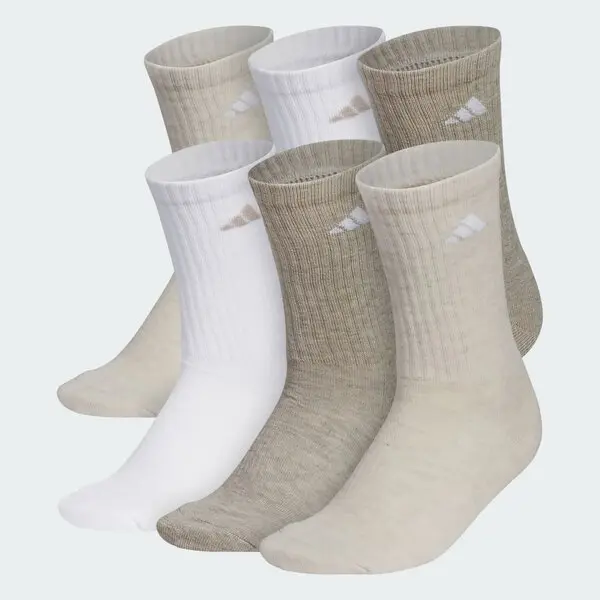 Adidas Ath Cushioned Crew Socks 6-pack - Alumina / White / Beige