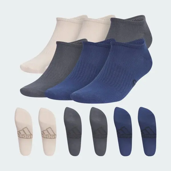 Adidas Superlite Classic 6-pack No-show Socks - Beige / Onix / Tech Indigo
