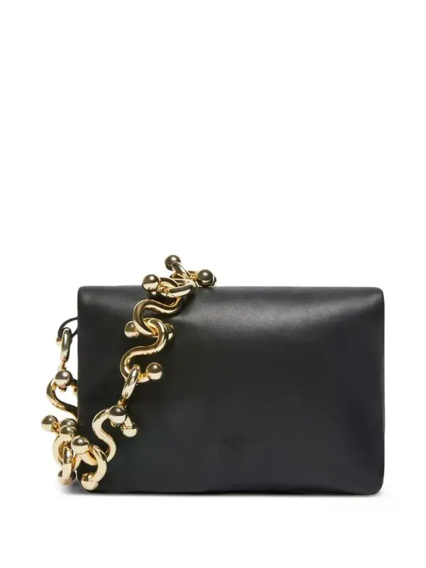 Sportmax Leather Shoulder Bag With Chain Detail