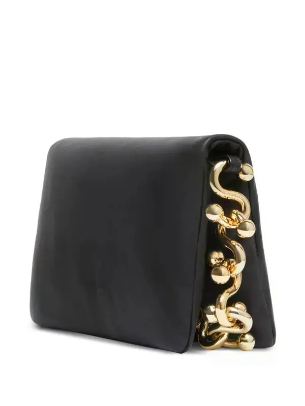 Sportmax Leather Shoulder Bag With Chain Detail