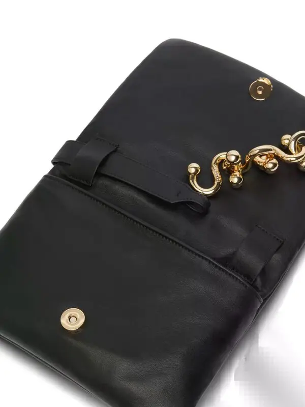 Sportmax Leather Shoulder Bag With Chain Detail