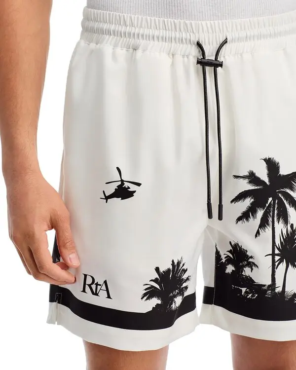 RtA Regular Fit Graphic Print Logo Shorts