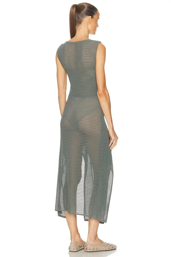 Alaïa Ladder Knit Dress - Lichen