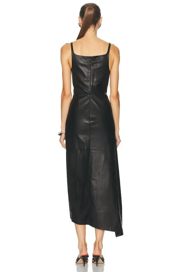 Rabanne Leather Midi Dress - Black