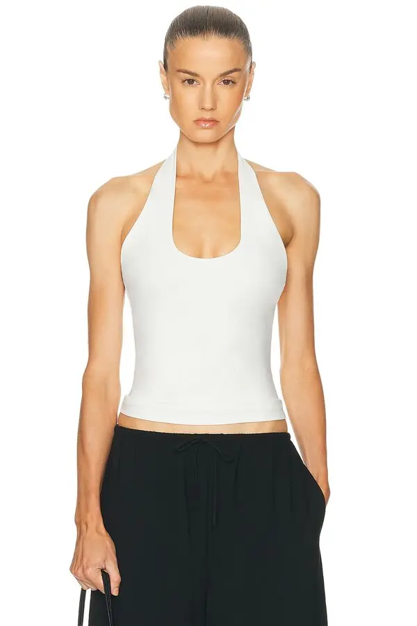 EAVES Simeon Halter Top - White