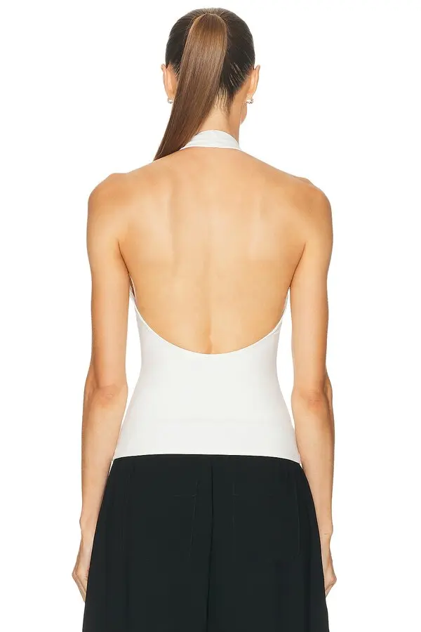 EAVES Simeon Halter Top - White