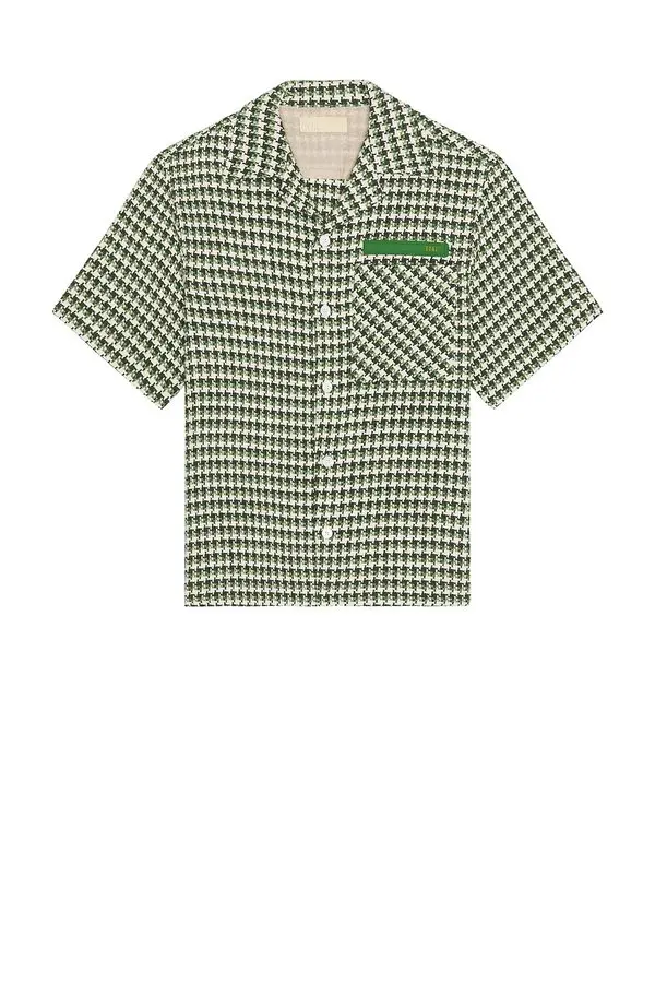 ETAI LA Boxy Plaid Short Sleeve Shirt In Green - Multi