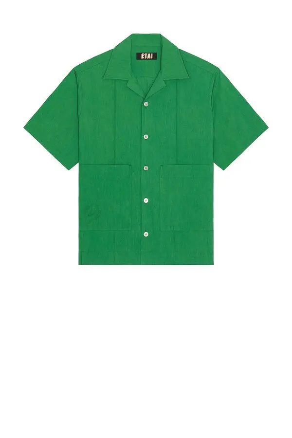 ETAI LA Double Pocket Pin Tuck Shirt - Green