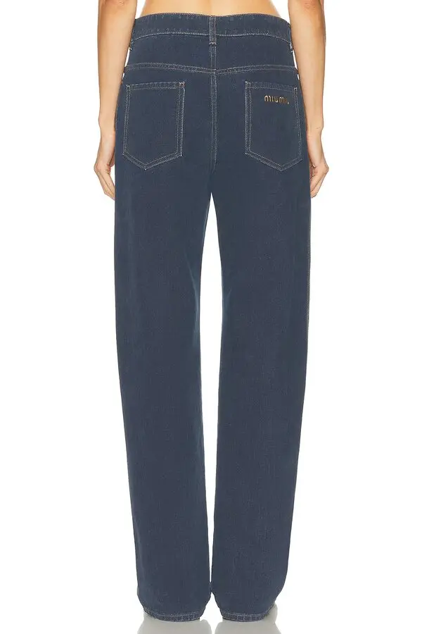 Miu Miu Wide Leg Denim - Bleu