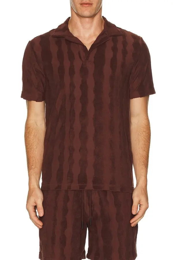 Oas Totem Polo Terry Shirt In Red - Brown