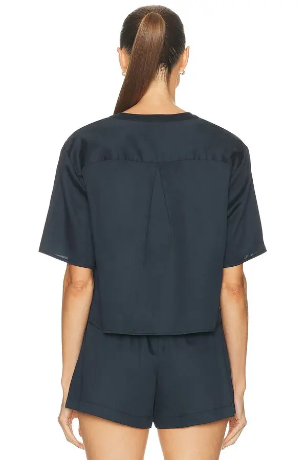 LESET Yoko Short Sleeve Henley Top