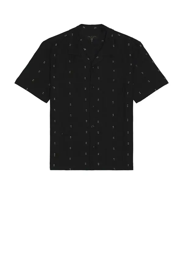 Rag & Bone Avery Embroiderd Linen Shirt - Black