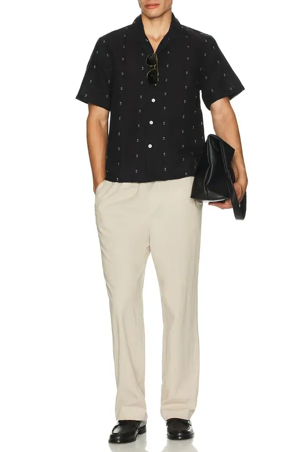 Rag & Bone Avery Embroiderd Linen Shirt - Black