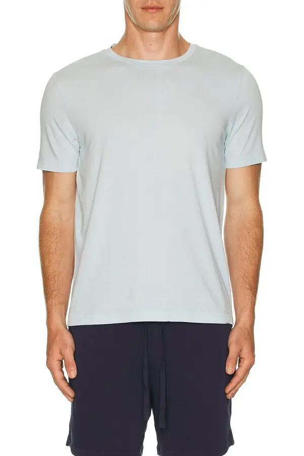 Onia Joey Crew Neck Tee In Baby Blue - Soft Sky