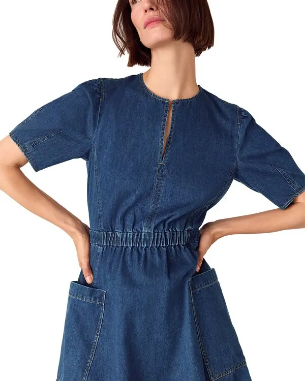 Whistles Midi Dress - Denim - 40% Off | Editorialist