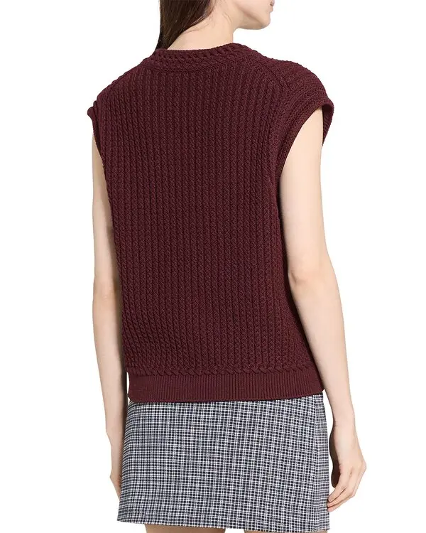 Theory Sleeveless Cotton Sweater Vest