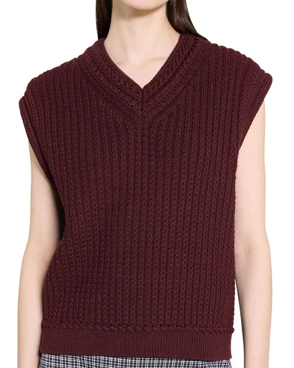 Theory Sleeveless Cotton Sweater Vest