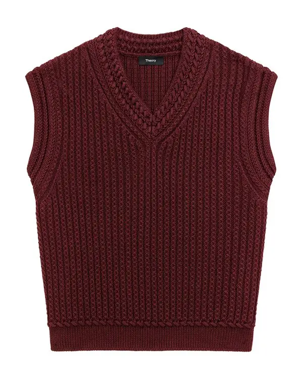 Theory Sleeveless Cotton Sweater Vest