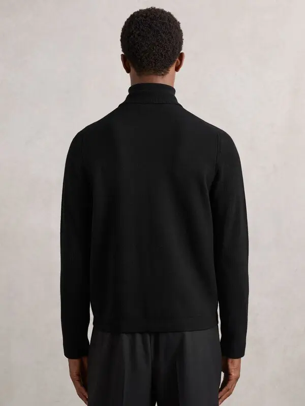 REISS Roberto Four-pocket Zip-through Cardigan - Black
