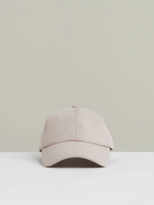 REISS Paco Jersey Baseball Cap - Light Camel