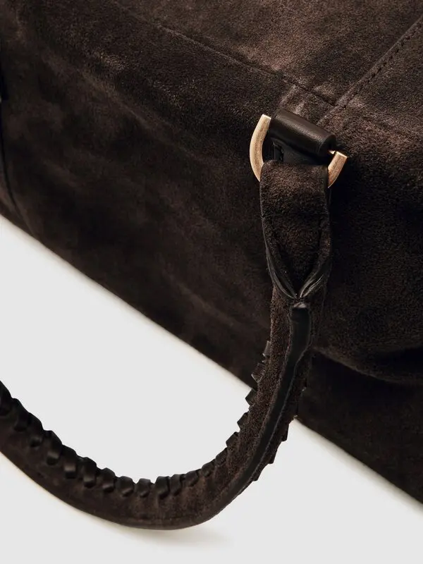 REISS Edie Suede Bowling Bag