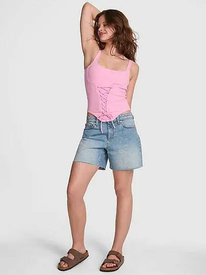 Pink Denim ‘90s Baggy Shorts