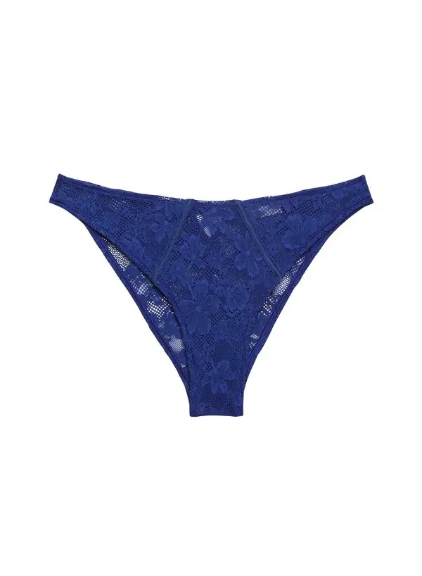 Fleur Du Mal Le Stretch Lace Cheeky - Starry Blue