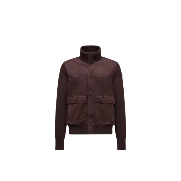 Moncler Wool And Suede Cardigan