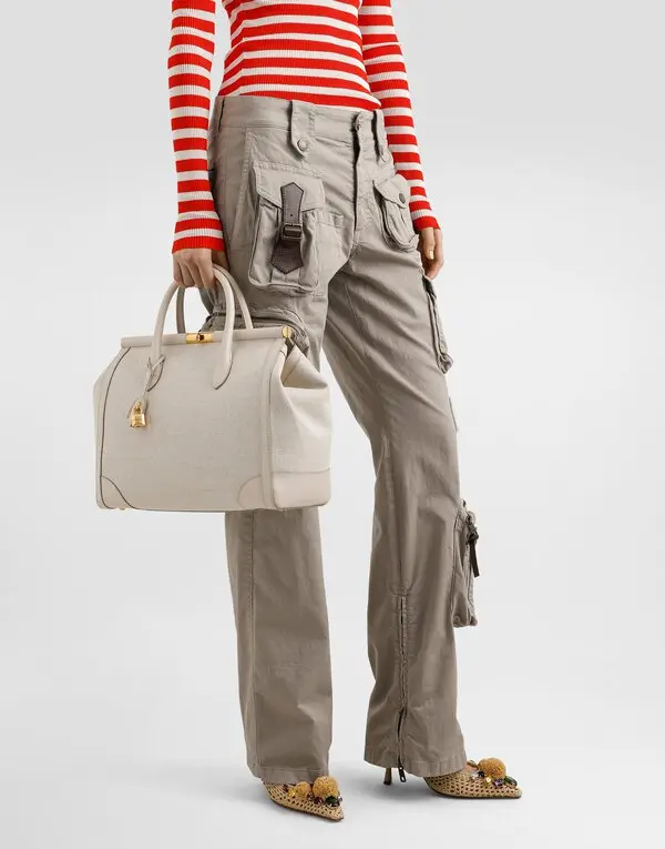 Dolce & Gabbana Marlene Fabric And Calfskin Handbag