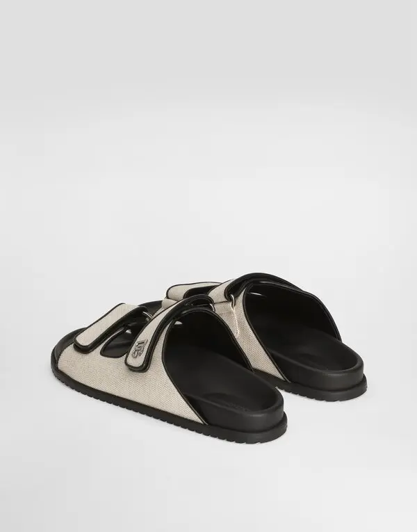 Dolce & Gabbana Salt & Pepper Fabric Sandal